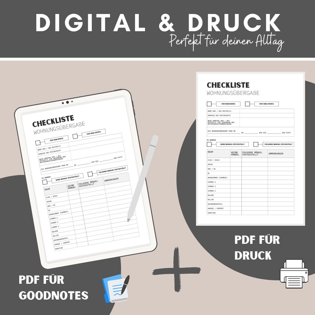 Apartment Handover Checklist I Template to Fill Out When - Etsy