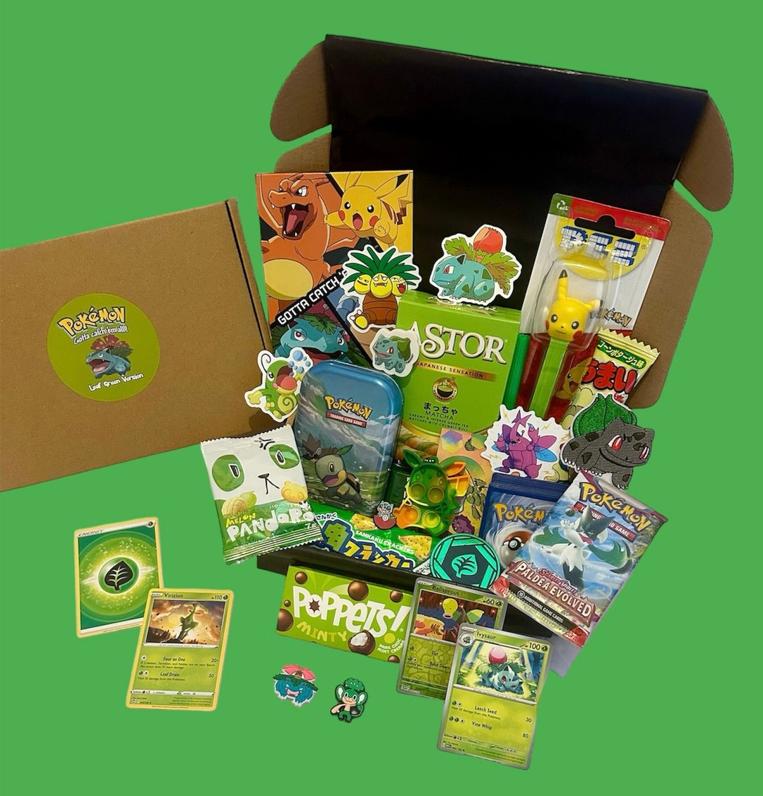 Pokemon Themed Gift Box - Leaf Green Version, Includes Pokemon TCG ...