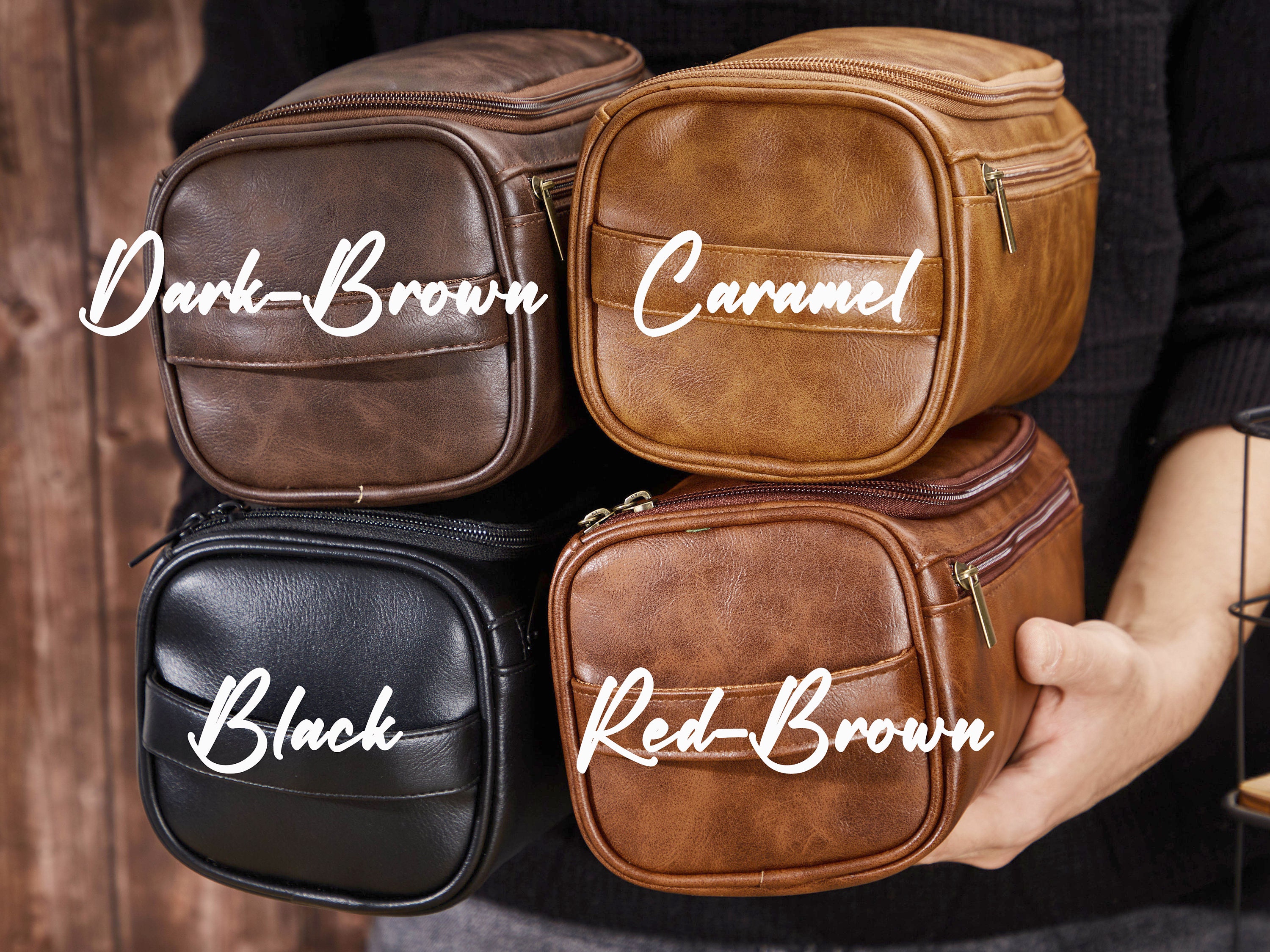 Personalized Leather Dopp Kit Monogram Travel Bag Custom Toiletry Kit ...