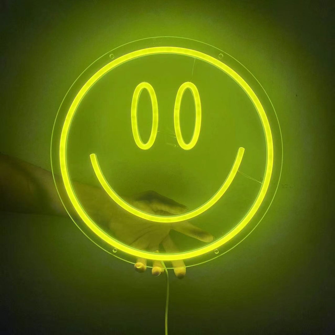 Smiley Face Neon Sign Happy Neon Sign Colorful Wall Art Smile Face Led ...
