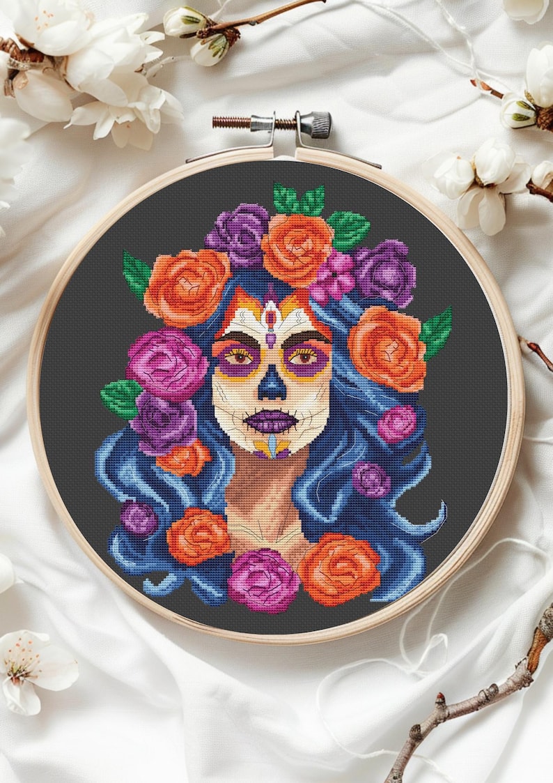 Santa Muerte Crosstitch Pattern - Etsy