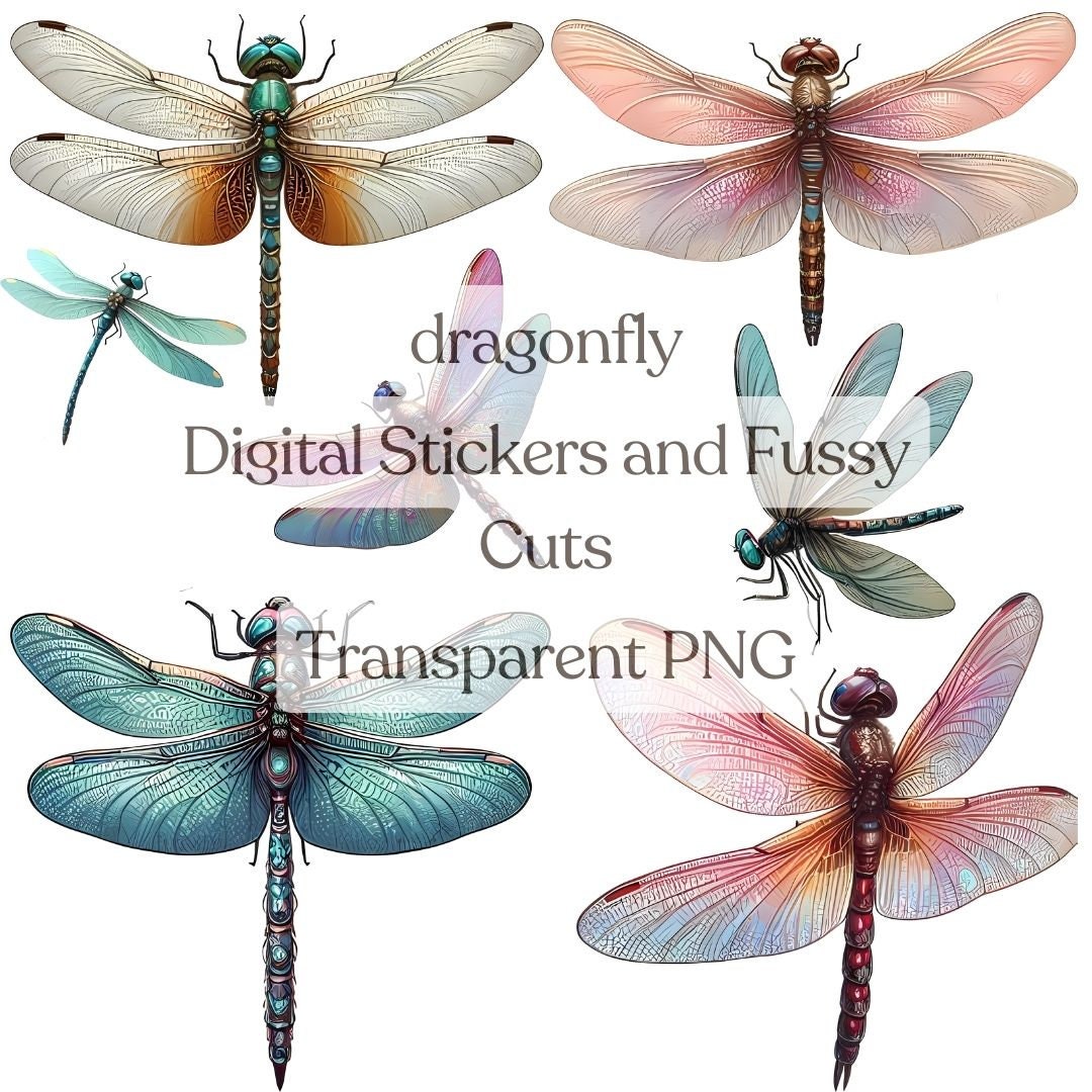 Dragonflies Digital Prints for Fussy Cutting, Vibrant Colors and ...