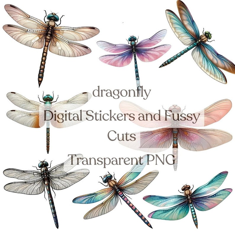 Dragonflies Digital Prints for Fussy Cutting, Vibrant Colors and ...