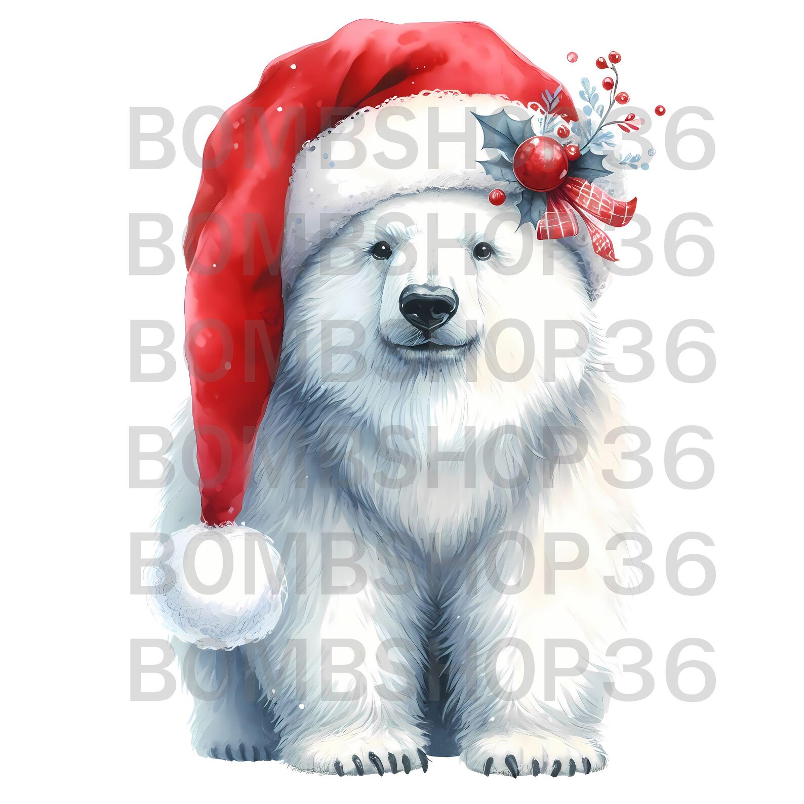 5 Cute Christmas Polar Bear PNG, Christmas Bear Ornaments, Bear With ...