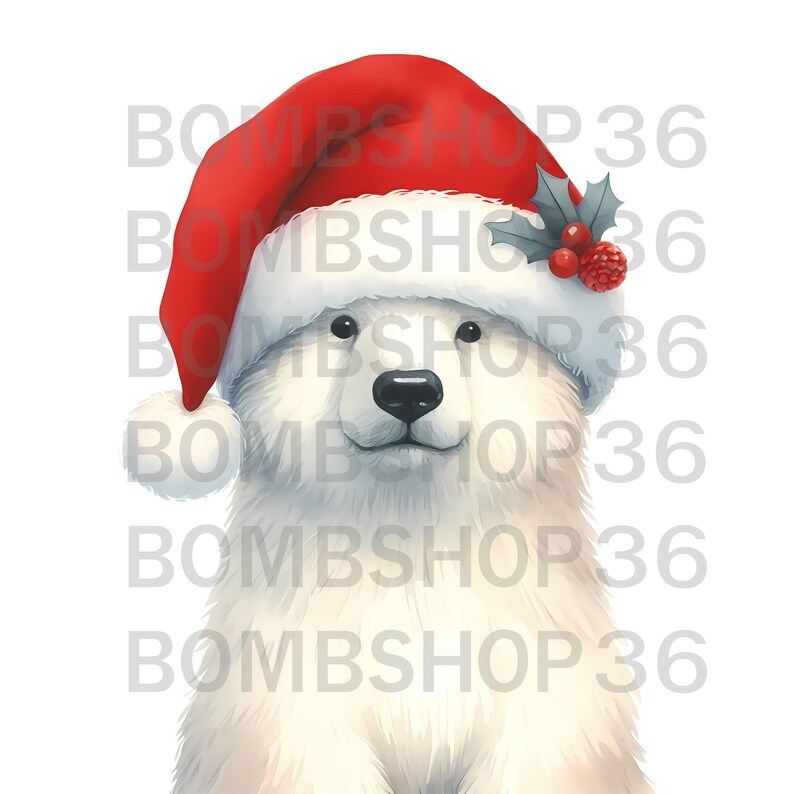 5 Cute Christmas Polar Bear PNG, Christmas Bear Ornaments, Bear With ...