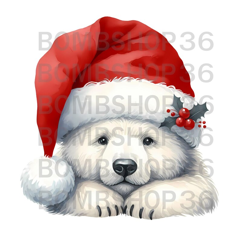 5 Cute Christmas Polar Bear PNG, Christmas Bear Ornaments, Bear With ...