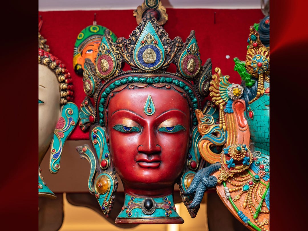 Handcrafted Buddha & Tara Masks: Nepalese Spiritual Wall Decor - Etsy