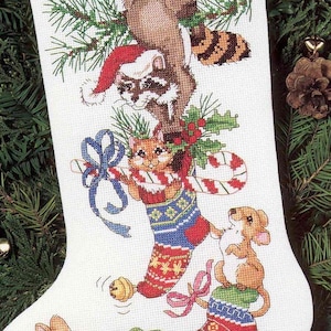 Frisky Friends Christmas Cross Stitch Stocking Pattern Instant PDF Download - Etsy