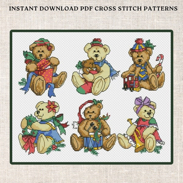 Teddy Cross Stitch - Etsy