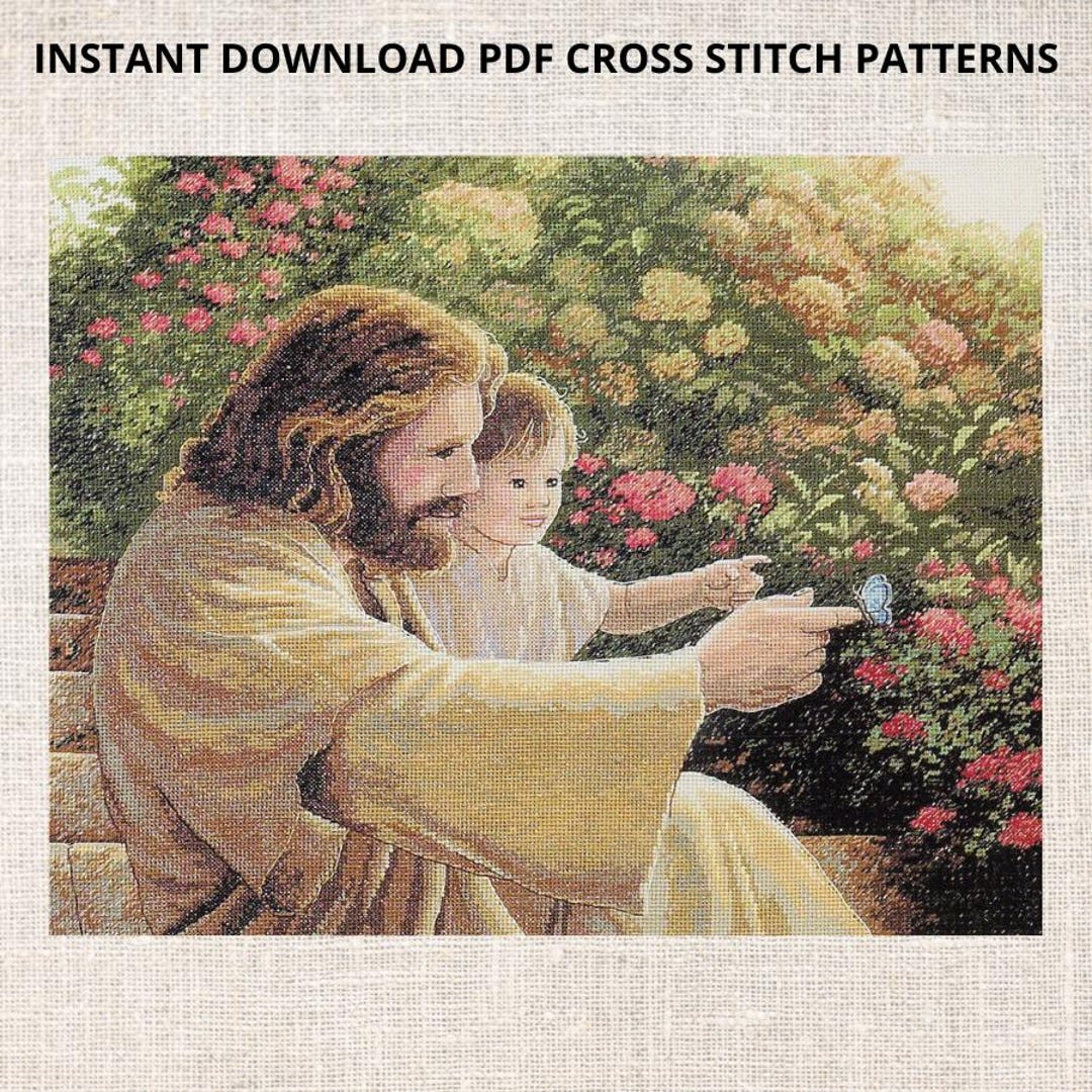 Precious in His Sight Counted Cross Stitch Jesus Christ With Child ...