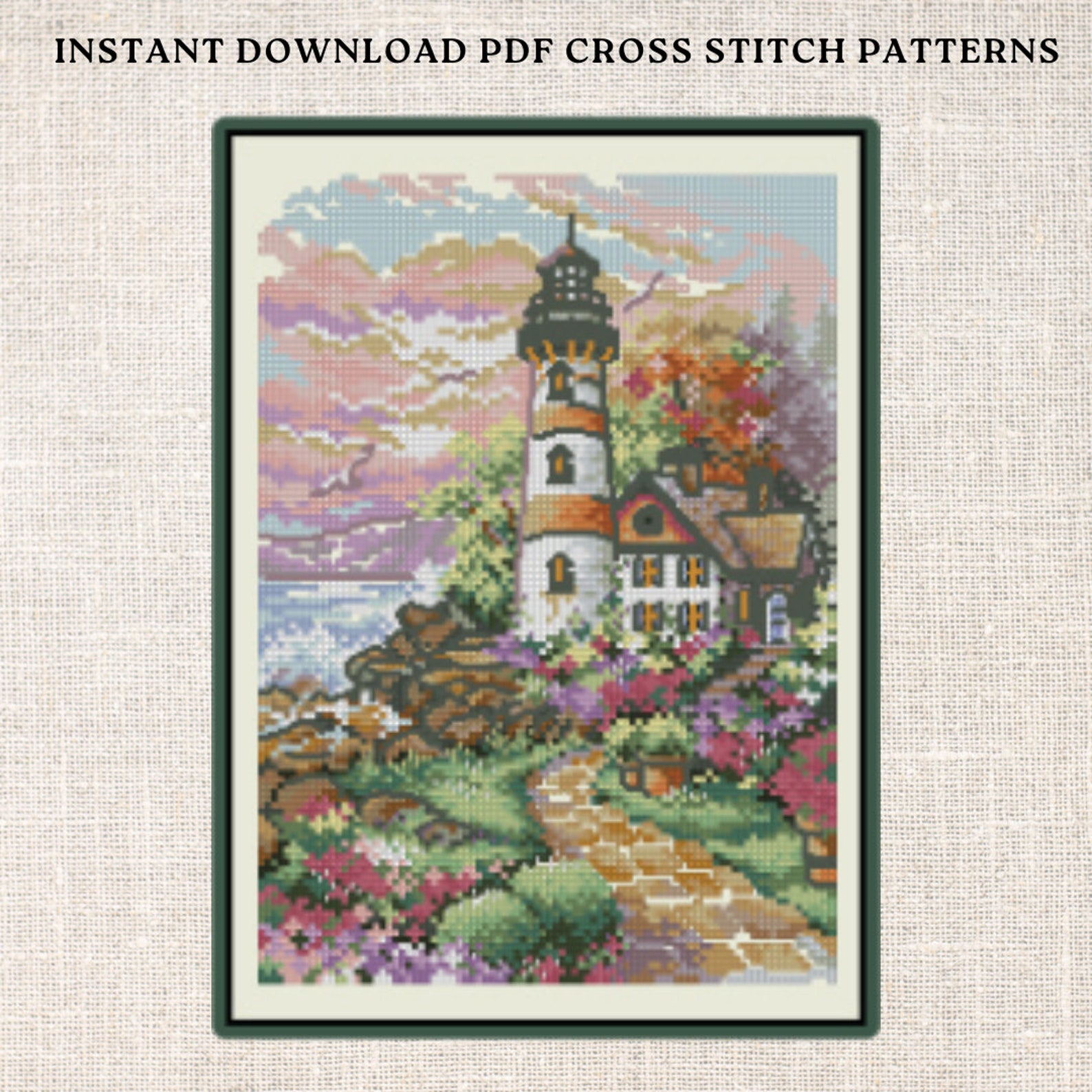 Beacon at Daybreak Cross Stitch Pattern Instant PDF Download - Etsy