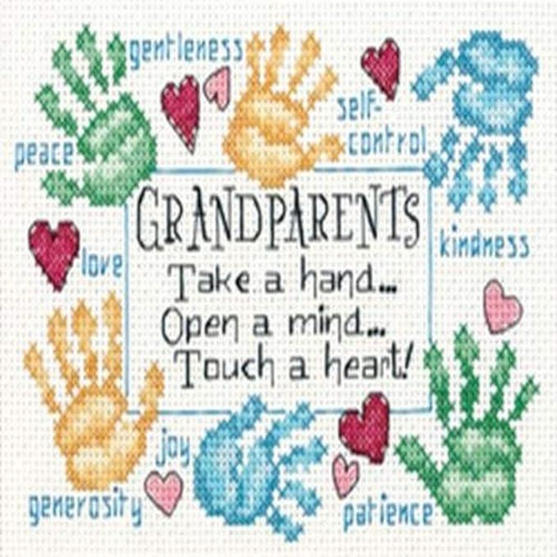 Grandparents Touch a Heart Cross Stitch PDF Pattern Baby Cross Stitch ...