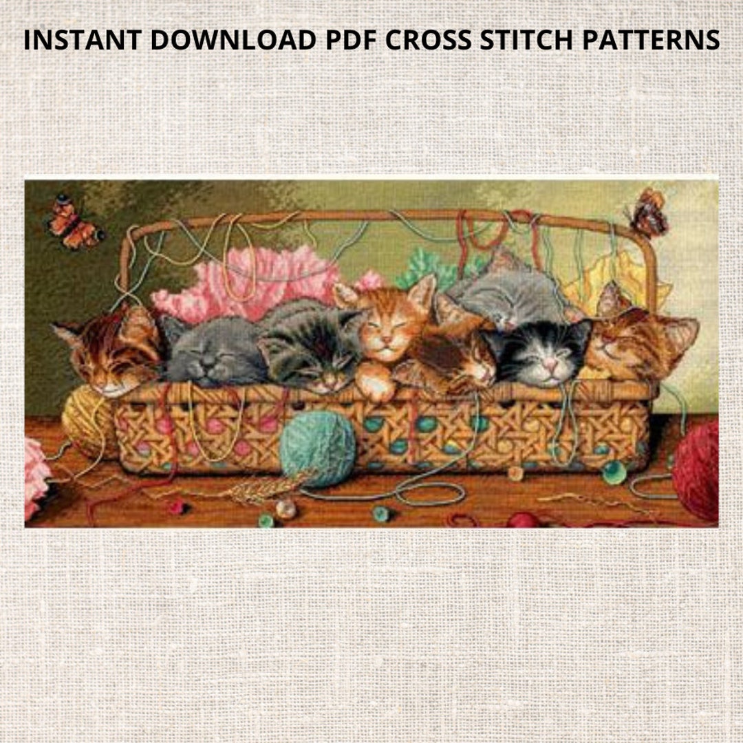Kitty Litter Cross Stitch Pattern Cats Cross Stitch Pattern Instant PDF ...
