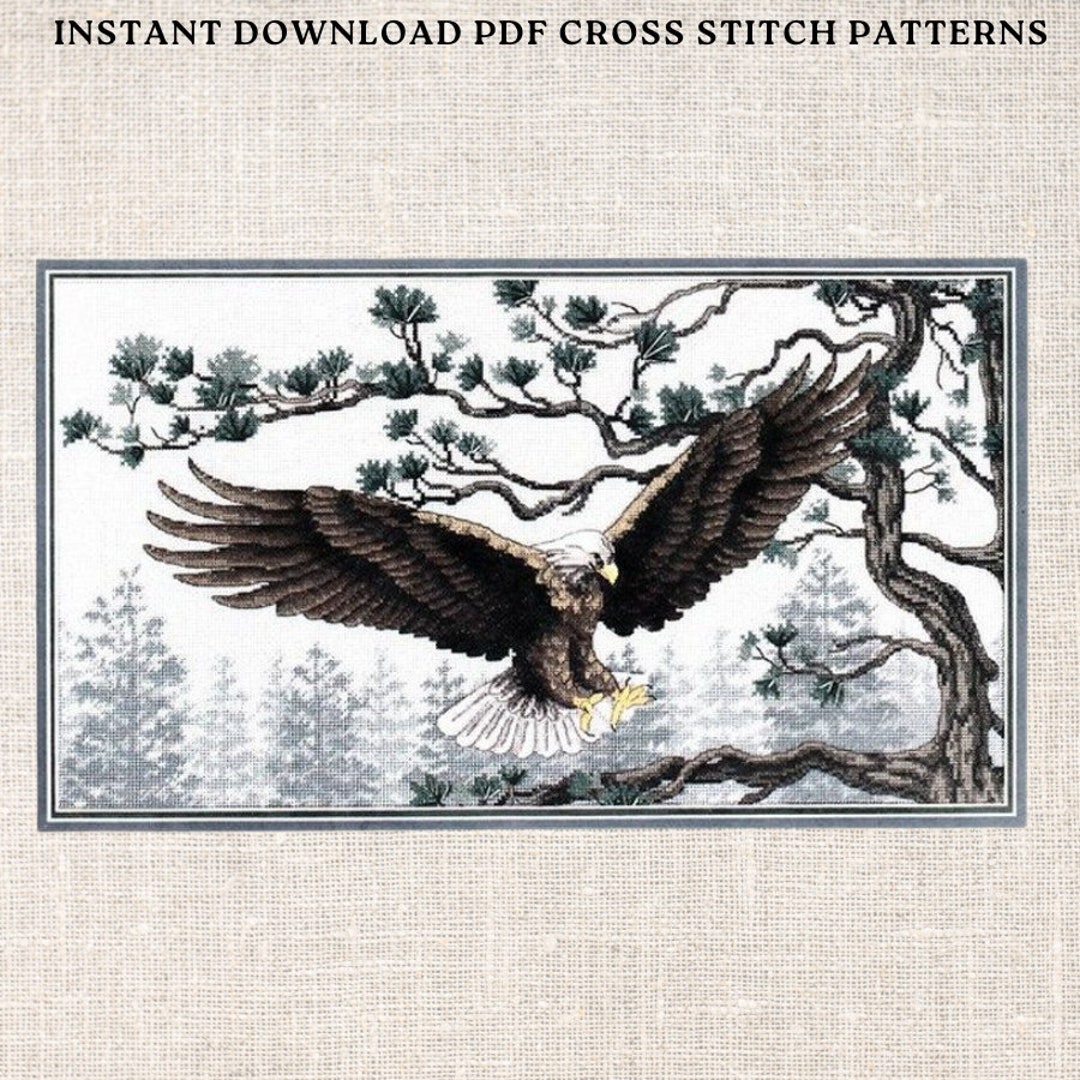 Cross Stitch PDF Pattern Majestic Eagle Cross Stitch Pattern Instant ...