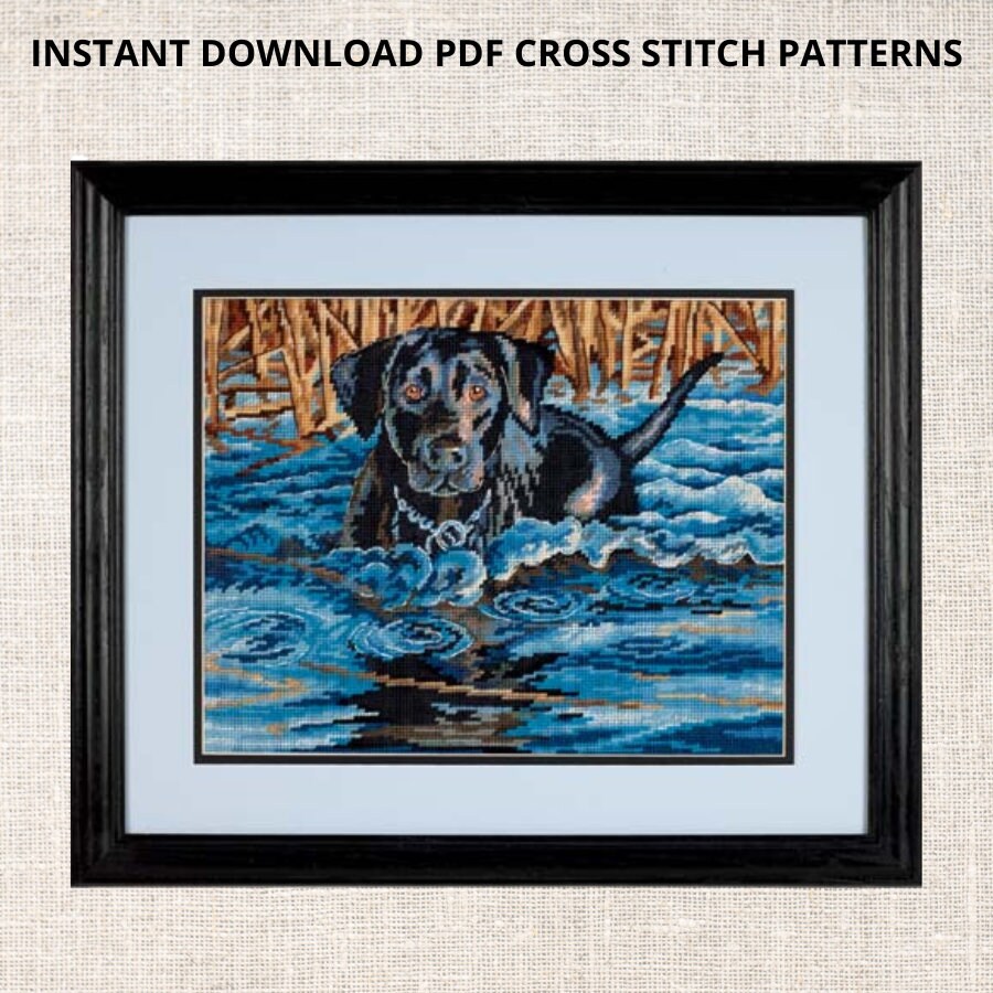 Cross Stitch PDF Pattern Cold Water Cross Stitch Pattern Dog Instant ...