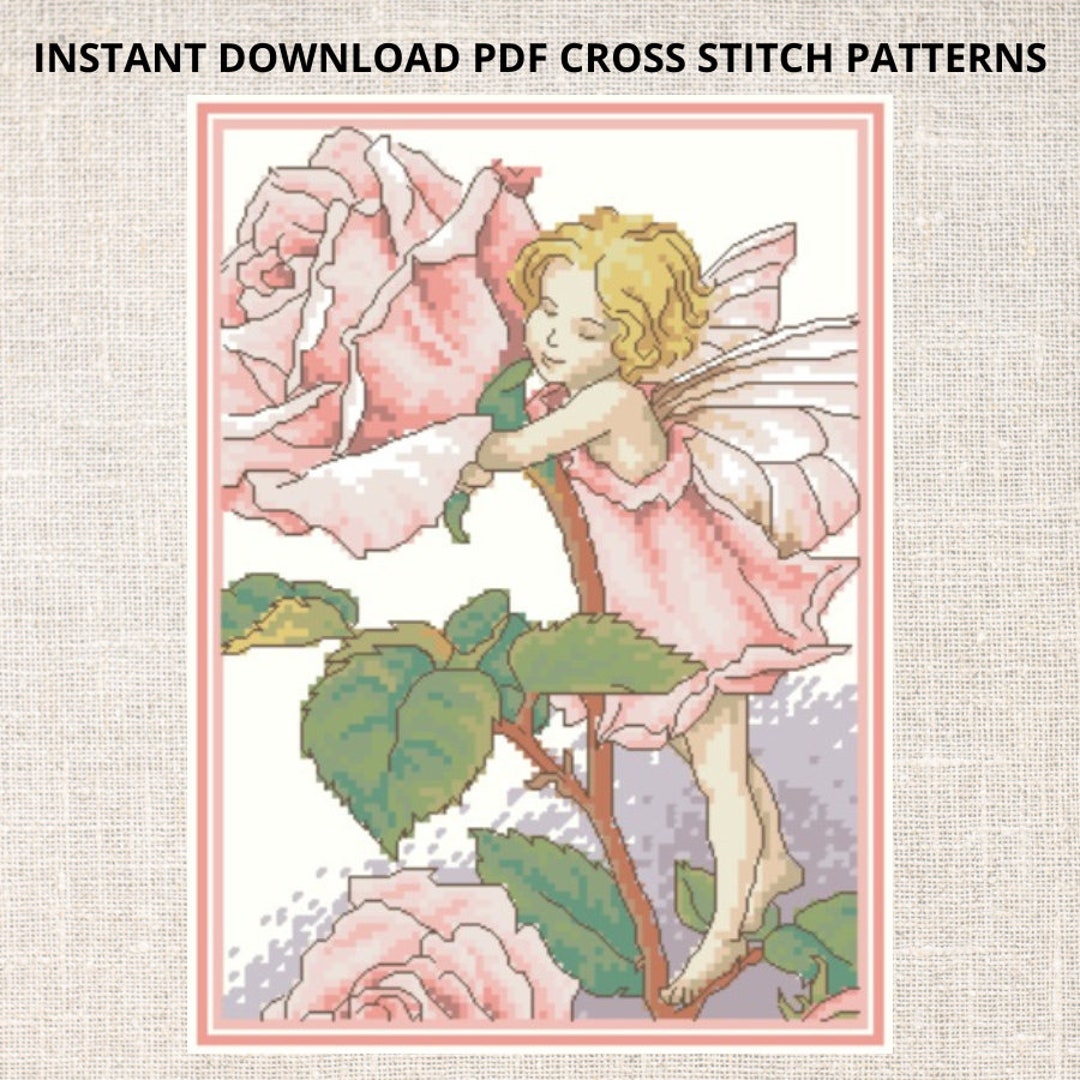 Cross Stitch PDF Pattern Rose Fairy Cross Stitch Pattern PDF Instant ...