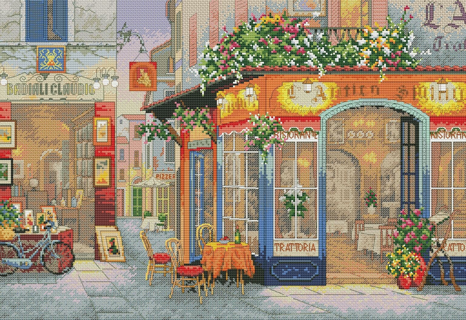 Cross Stitch PDF Pattern European Bistro Cross Stitch Pattern Cafe Pdf ...