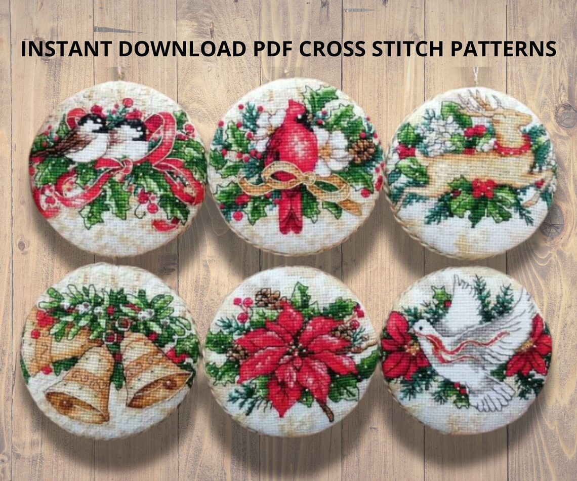 Old World Holiday Ornaments Cross Stitch PDF Pattern Christmas Eve ...