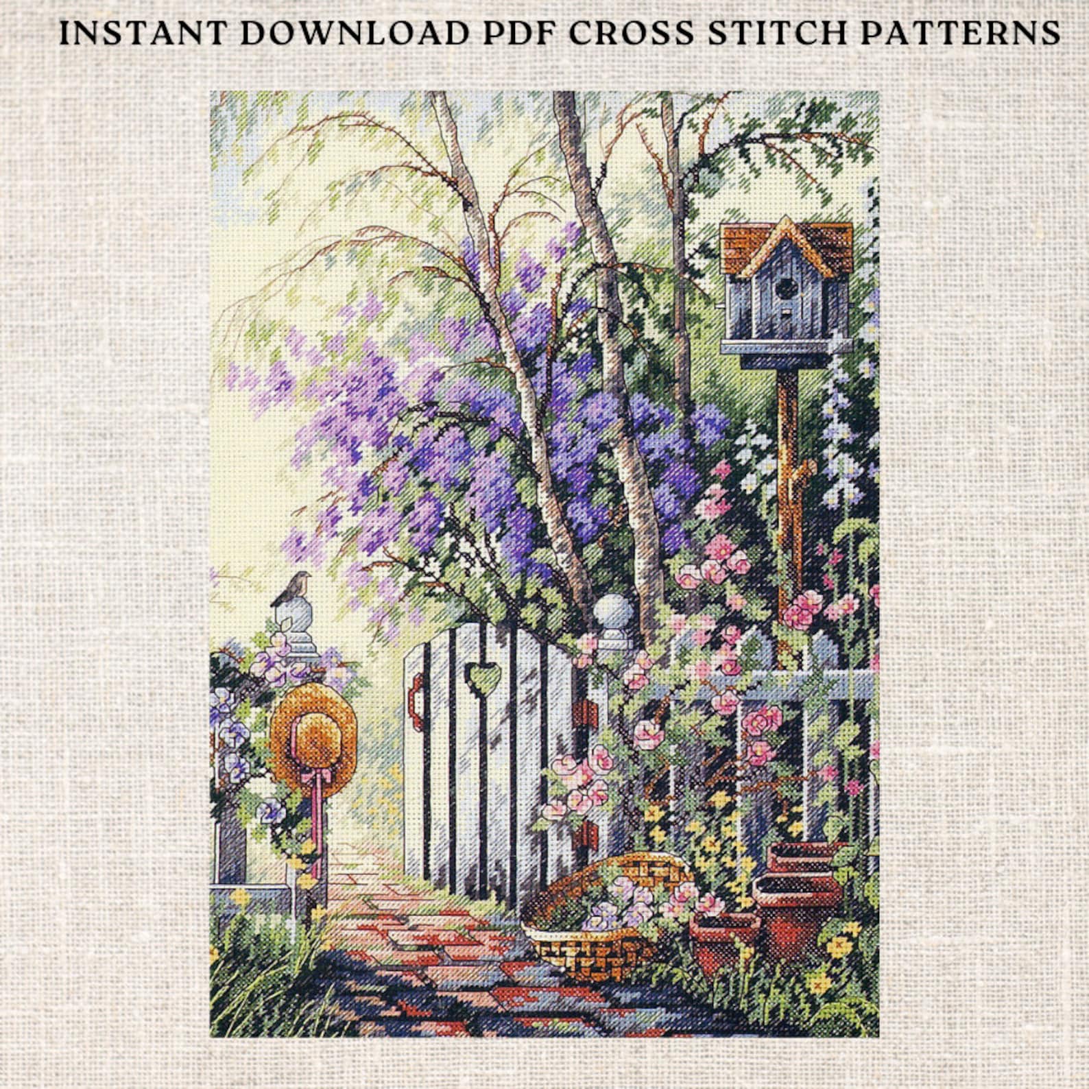 Cross Stitch PDF Pattern Sweetheart's Gate Cross Stitch Pattern Instant ...