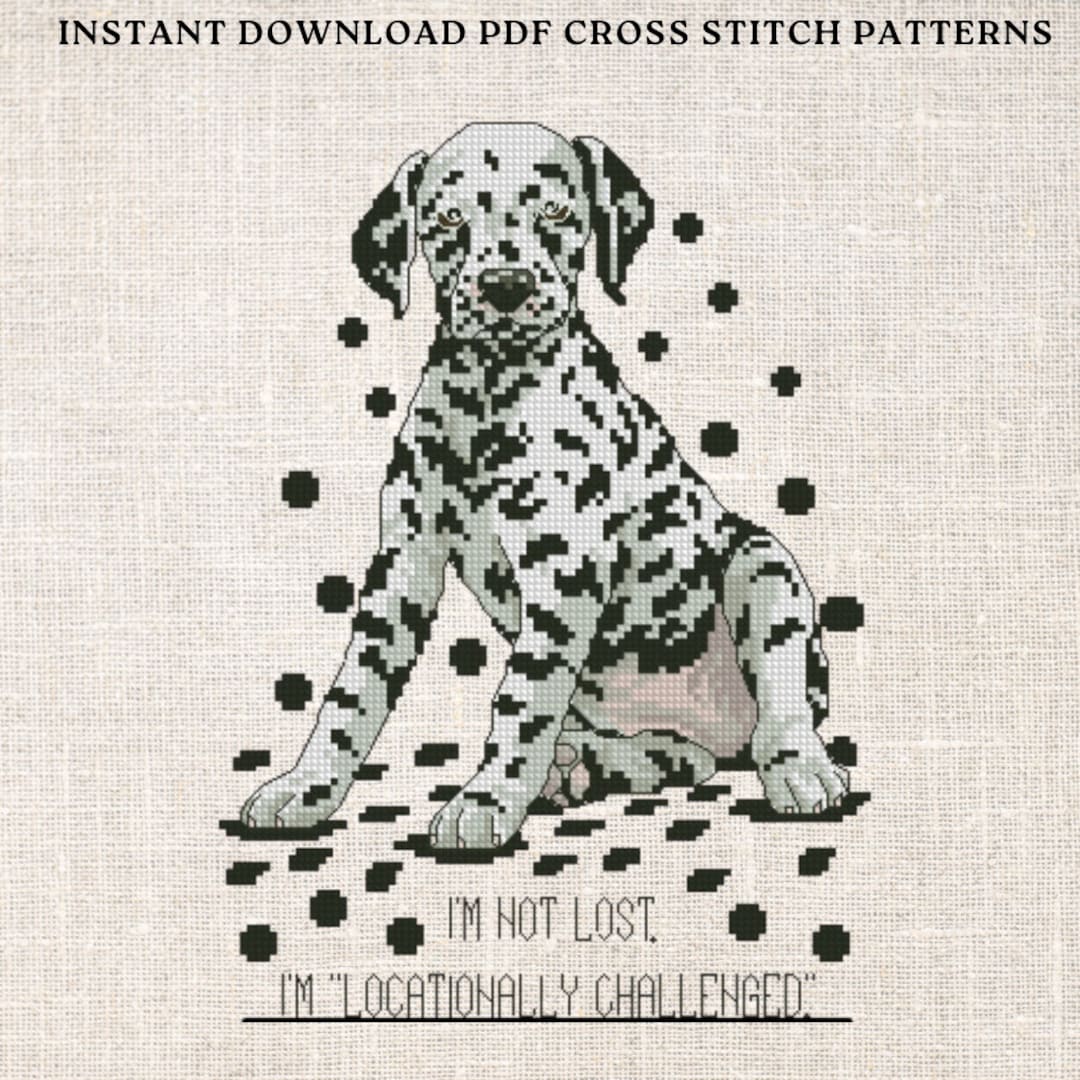 Cross Stitch PDF Pattern Dalmatian Cross Stitch Pattern | Instant PDF ...