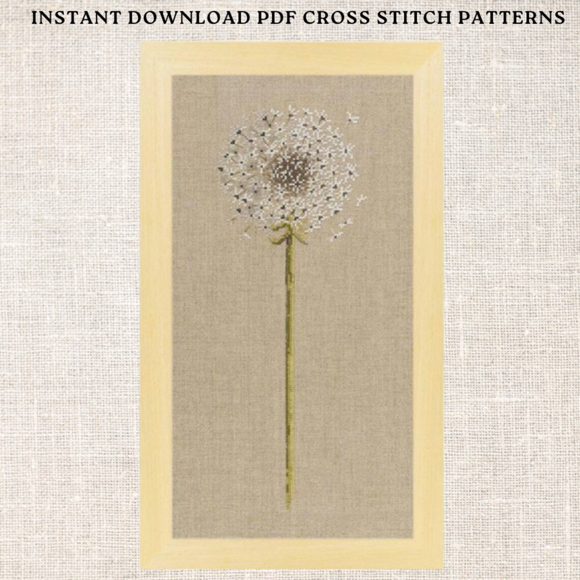 Cross Stitch PDF Pattern Dandelion Cross Stitch Pattern PDF Instant ...