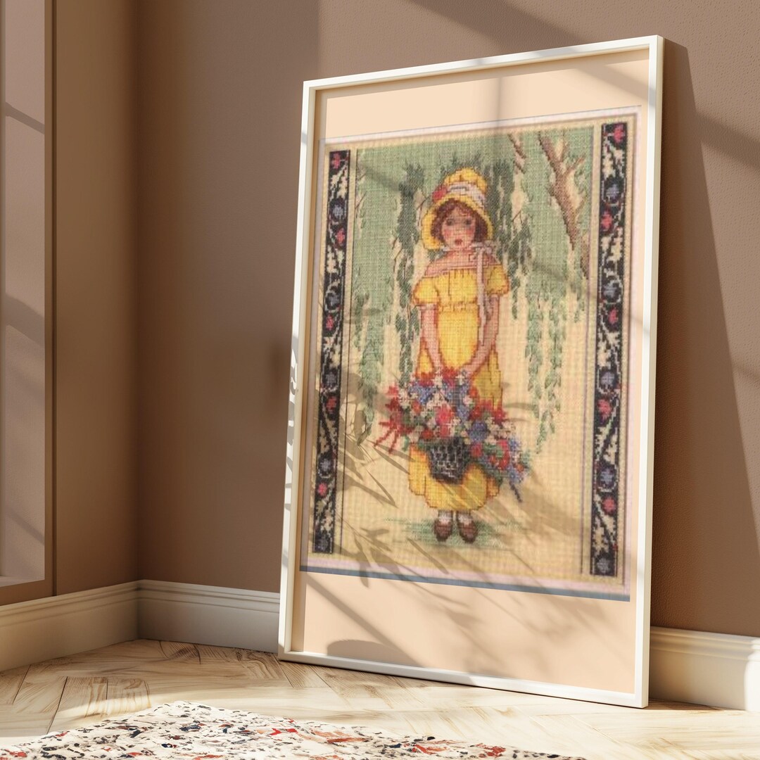 Cross Stitch PDF Pattern Rebecca Cross Stitch Pattern Girl Cross Stitch ...