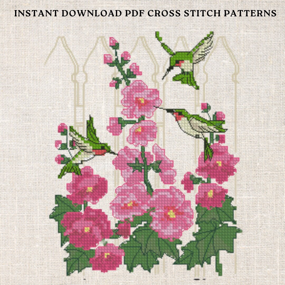 Cross Stitch PDF Pattern Hummingbirds Bliss | Cross Stitch Pattern ...