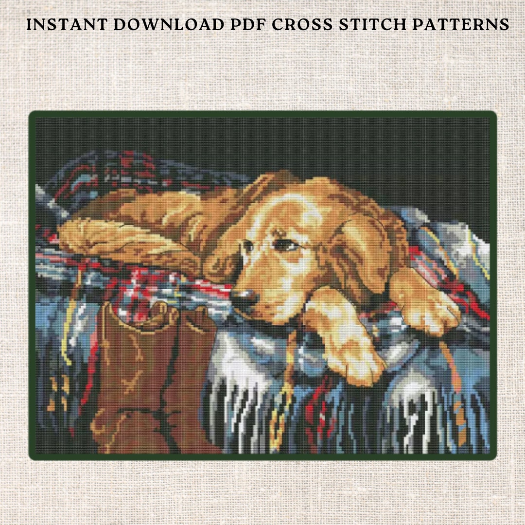 Cross Stitch PDF Pattern Dog Cross Stitch Pattern Animal Cross Stitch ...