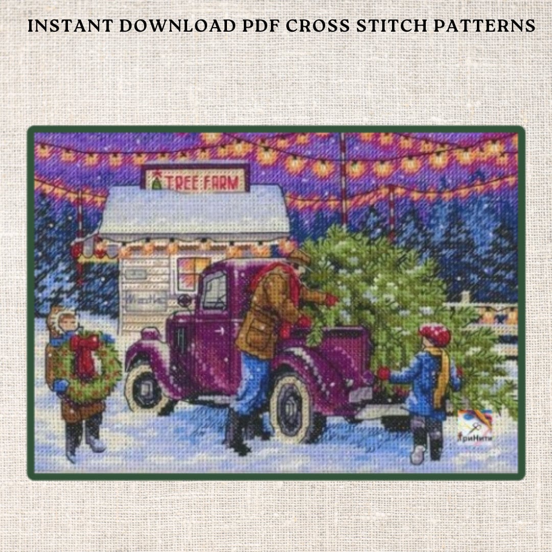 Holiday Tree Farm Cross Stitch Pattern Instant PDF - Etsy