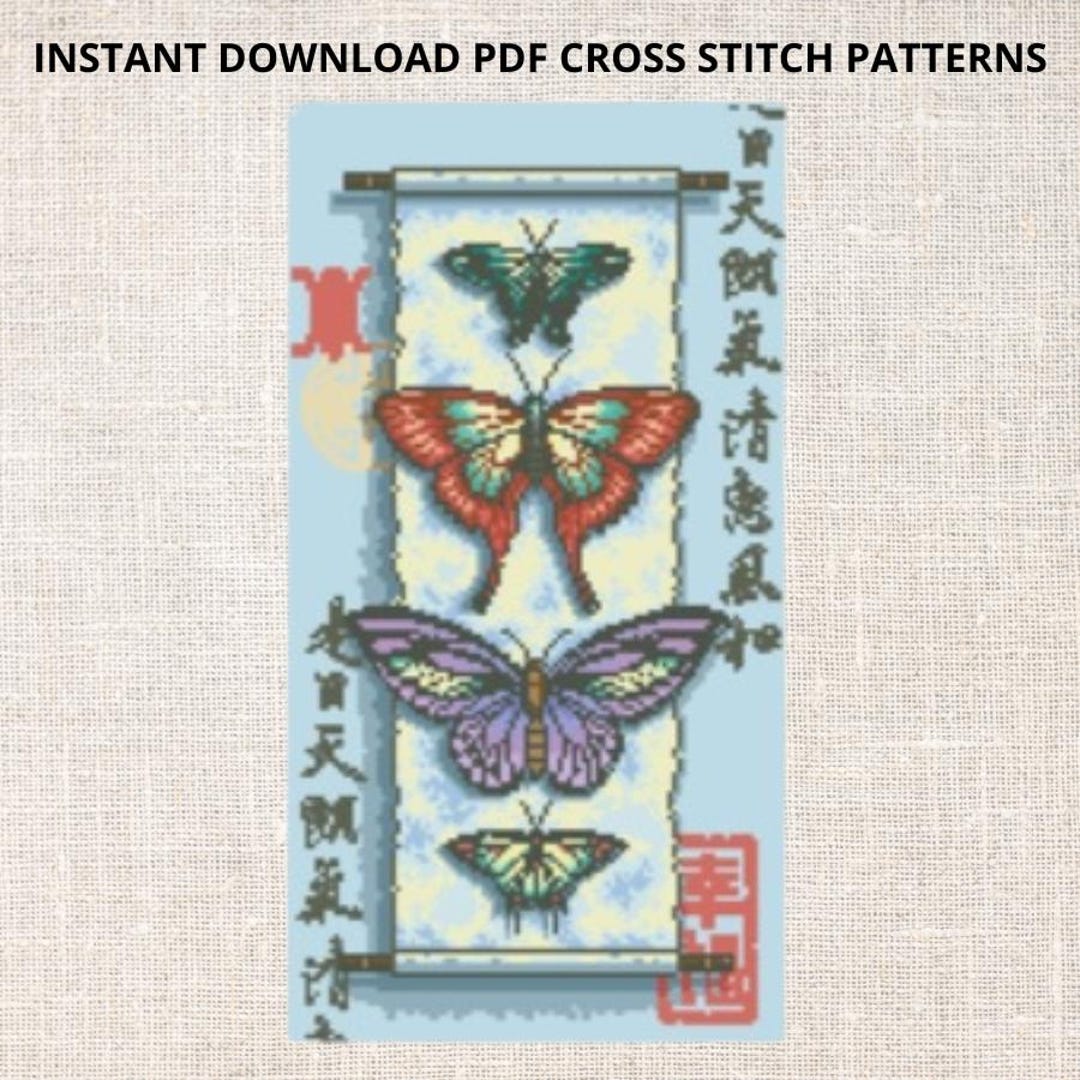 Butterfly Scroll Cross Stitch PDF Pattern PDF Instant Download - Etsy