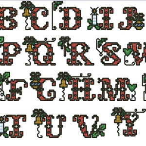 Cross Stitch PDF Pattern Traditional Christmas Alphabet Cross Stitch ...