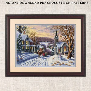 Cross Stitch PDF Pattern Wintry Eve | Cross Stitch Pattern | Instant ...