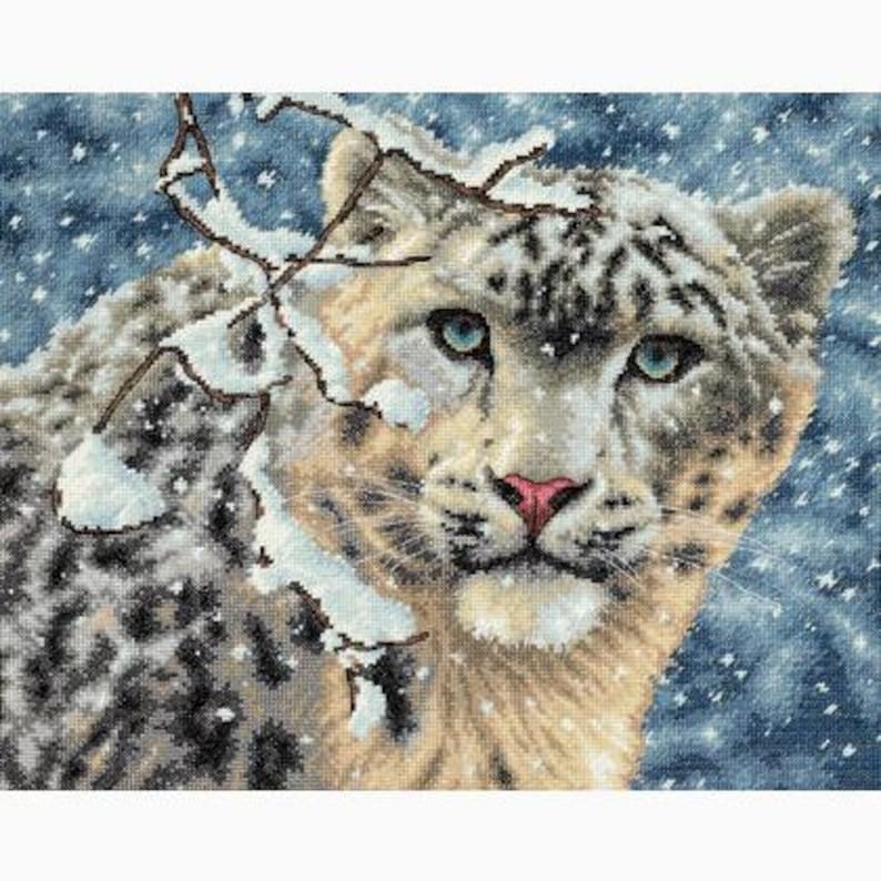 Cross Stitch PDF Pattern Snow Leopard | Cross Stitch Pattern | Instant ...