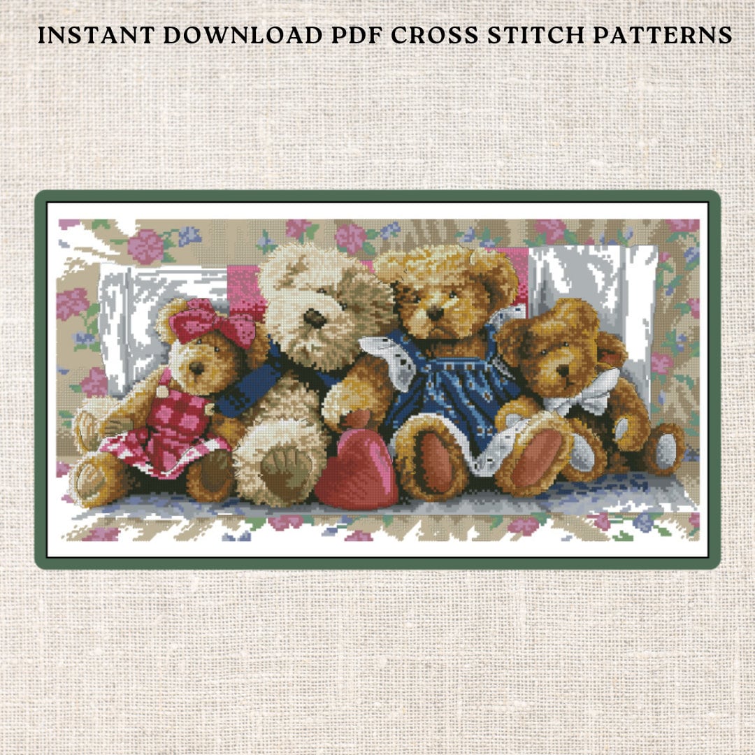 Cross Stitch PDF Pattern A Row of Love | Cross Stitch Pattern | Instant ...