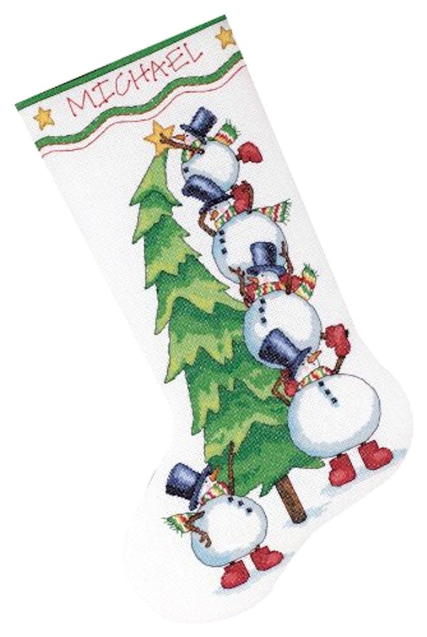Trimming the Tree Stocking Cross Stitch Pattern Christmas Stocking PDF ...