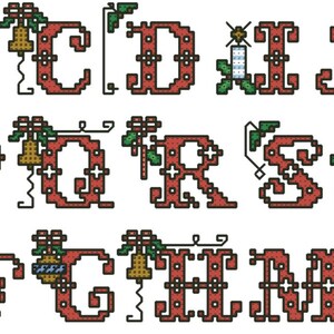 Cross Stitch PDF Pattern Traditional Christmas Alphabet Cross Stitch ...