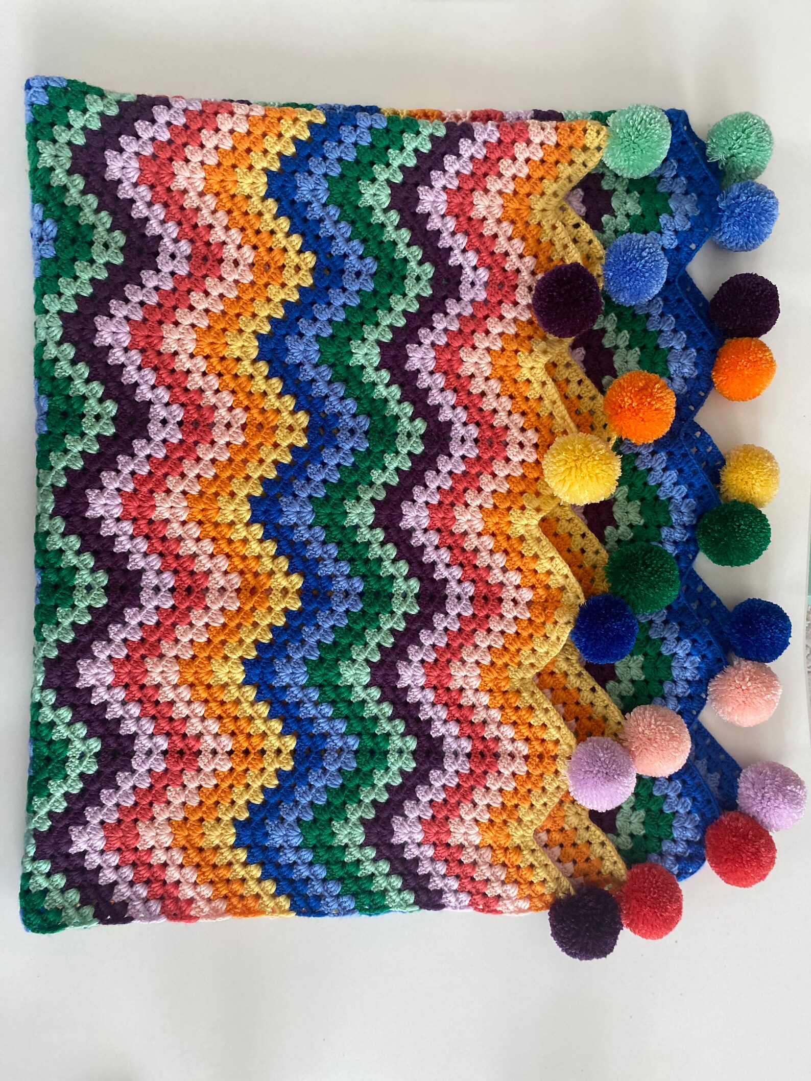 Handmade Crochet Throw With Vibrant Colours , Ripple Crochet TV Blanket ...