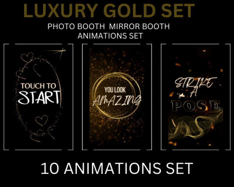 LUXURY GOLD SET, Mirror Booth Animations, Photo Booth Animations - Etsy
