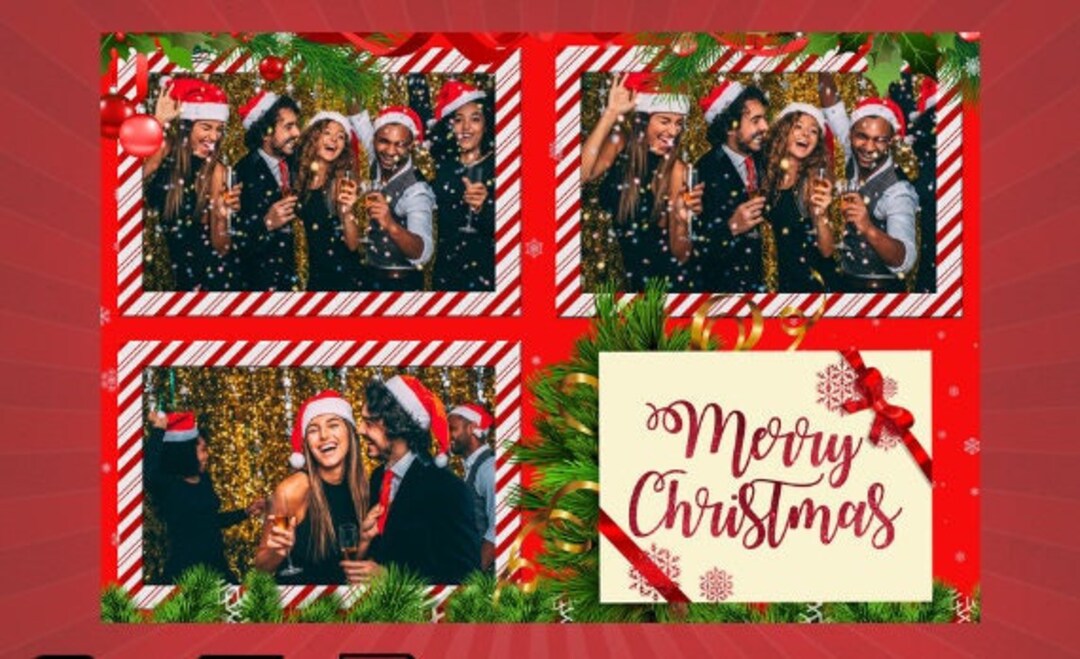 Christmas Photo Booth Template 4x6 Candy Cane Frames - Etsy