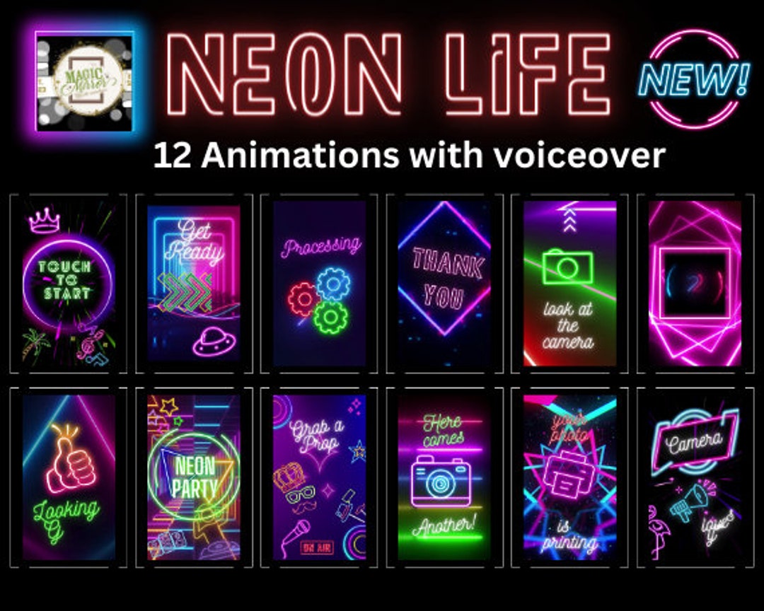 NEON LIFE Mirror Booth Animations, Photo Booth Animations - Etsy