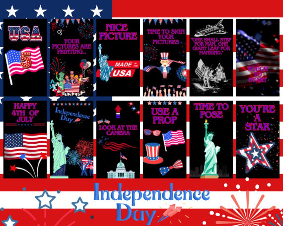 PHOTO BOOTH ANIMATIONS, 4th of July, Independence Day, Mirror Booth - Etsy