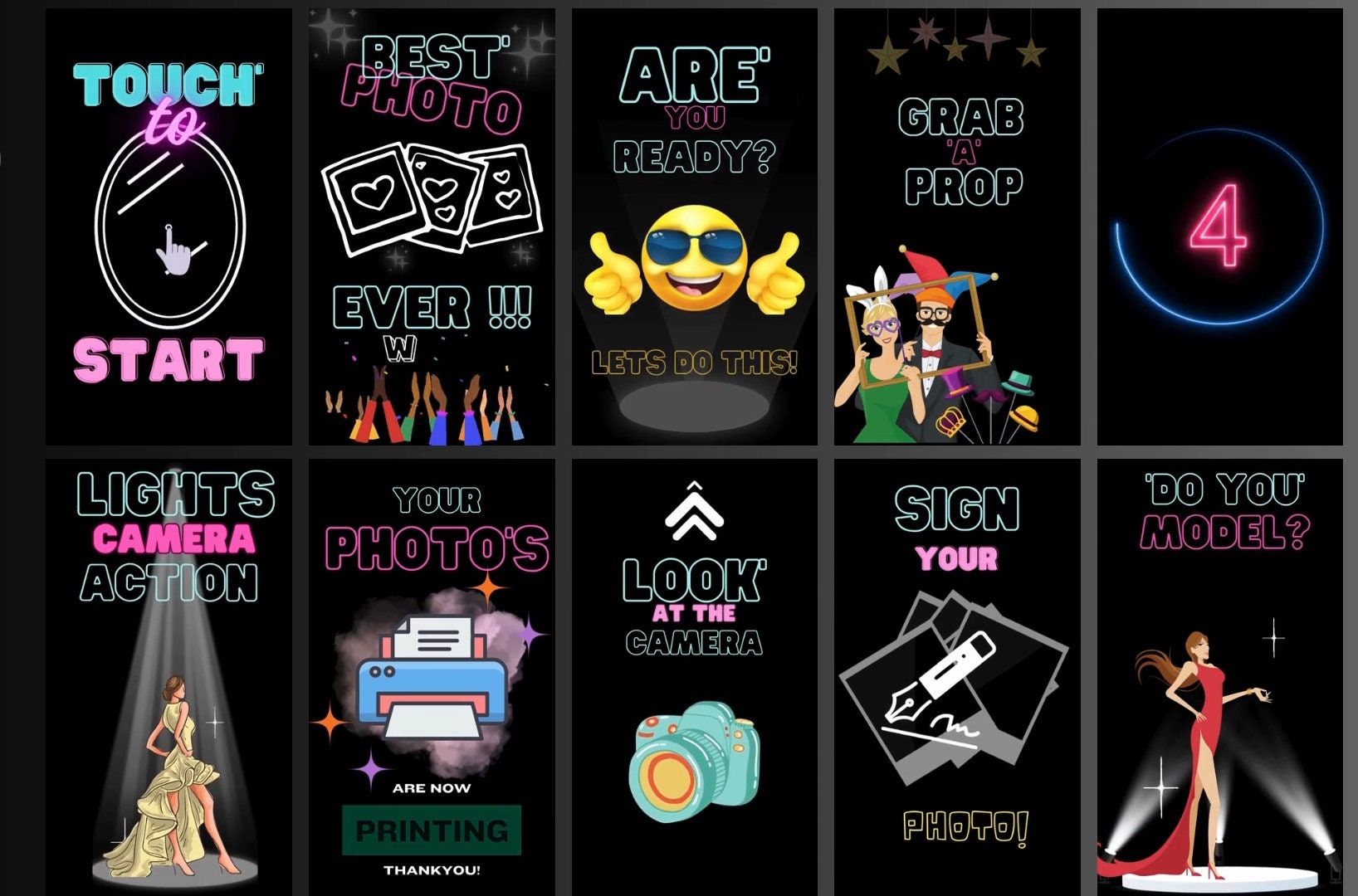 Mirror Booth Animations/ PHOTO BOOTH - Etsy