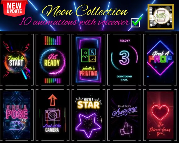 NEON COLLECTION 10 Animations, Photo Booth, Mirror Booth Animations - Etsy
