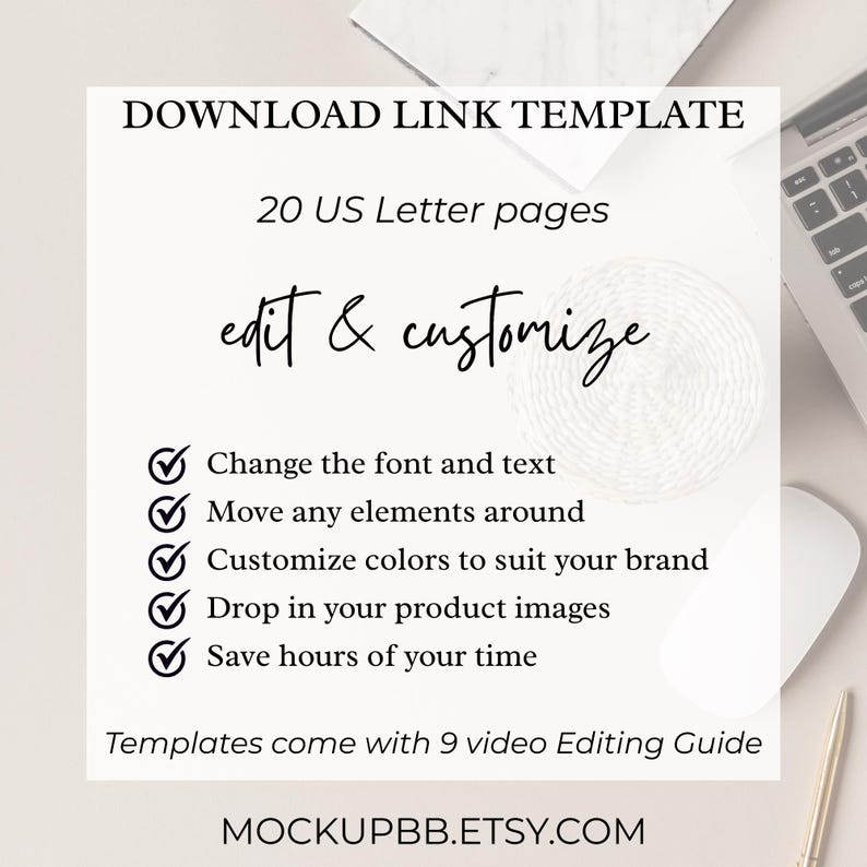 Digital Download Instructions Template, Digital Etsy Shop Tool ...