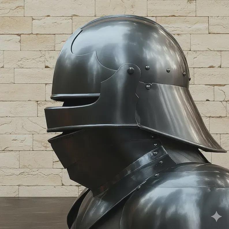 Handmade Steel Knight Sallet Helmet | Gothic Armor With Gorget - Etsy UK