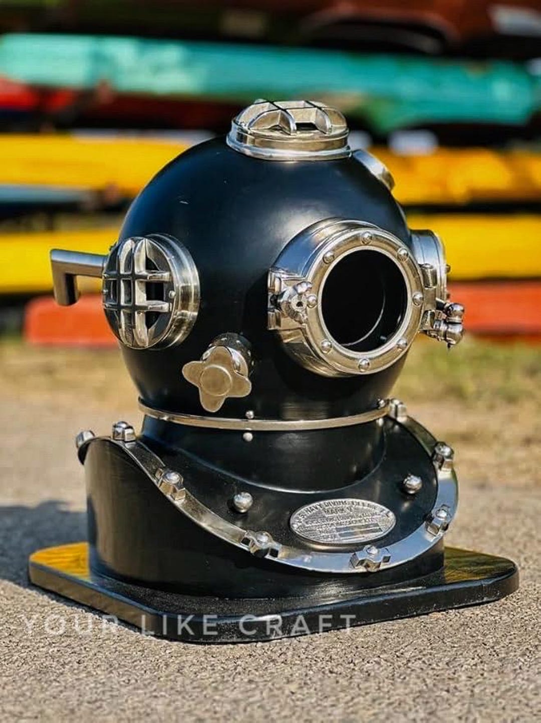 Handcrafted Black Brass Diving Helmet: Nautical Maritime Decor - Etsy