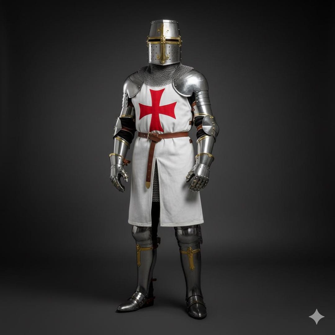 Templar Knight Crusader Armor Set – Full Body Knight Suit for Cosplay ...