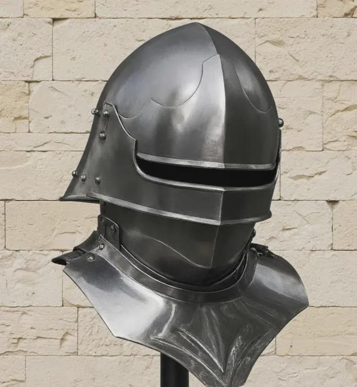 Handmade Steel Knight Sallet Helmet | Gothic Armor With Gorget - Etsy