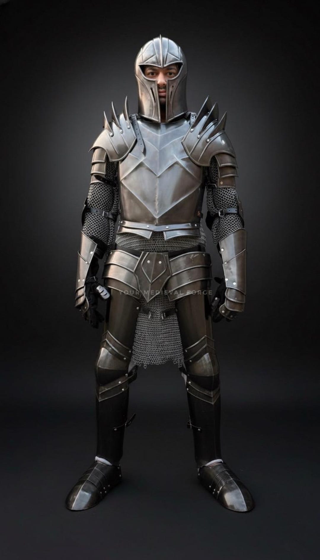 Full Medieval Knight Armor Set | Handcrafted Steel Plate & Chainmail ...