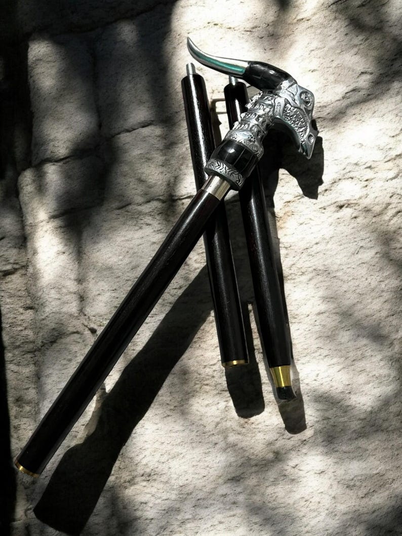 Dragon Handle Walking Cane: Handmade Wooden Walking Stick - Etsy